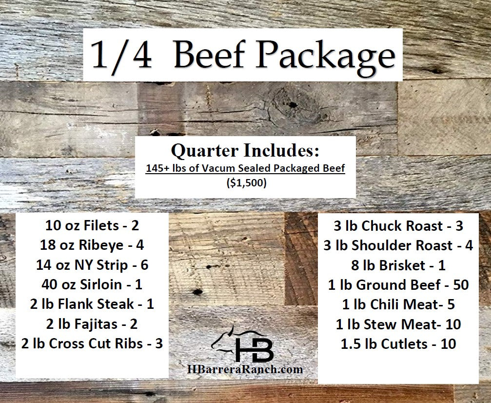 1/4 Beef Package – H.Barrera Ranch